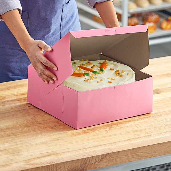 Southern Champion 12" x 12" x 5" Pink Cake / Bakery Box - 100/Case