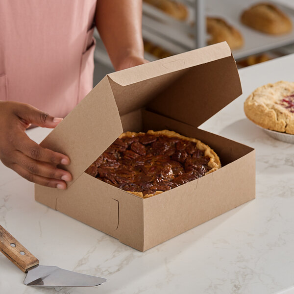 Southern Champion 9" x 9" x 3" Kraft Pie / Bakery Box - 250/Case