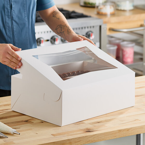 Southern Champion 19" x 14" x 6" White Half Sheet Window Cake / Bakery ...