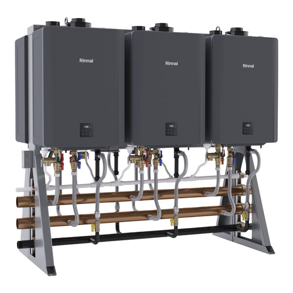 Rinnai TRS05CXiN Freestanding 5 Unit Tankless Rack System with SENSEI ...