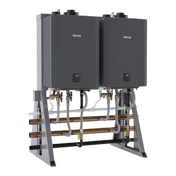 Rinnai TRS02ILCXiN Freestanding 2 Unit Tankless Rack System with SENSEI ...