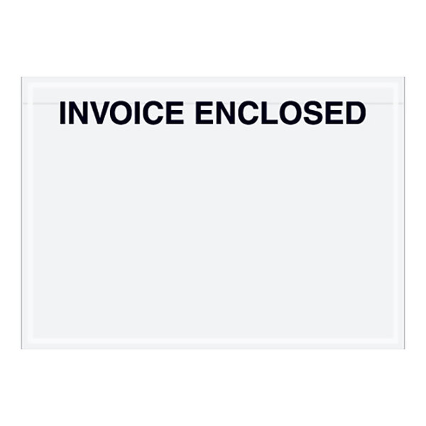 Lavex 5" x 7" 2 Mil Clear Panel Face Printed Polyethylene Invoice ...