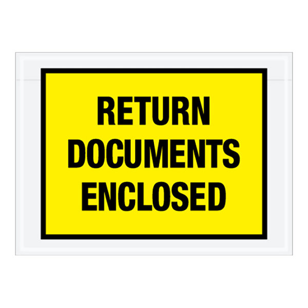 Lavex 5 1/2" x 7 1/2" 2 Mil Yellow Full Face Printed Polyethylene ...