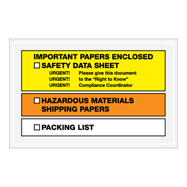 Lavex 6 1/2" x 10" 2 Mil Yellow and Orange Printed Polyethylene ...