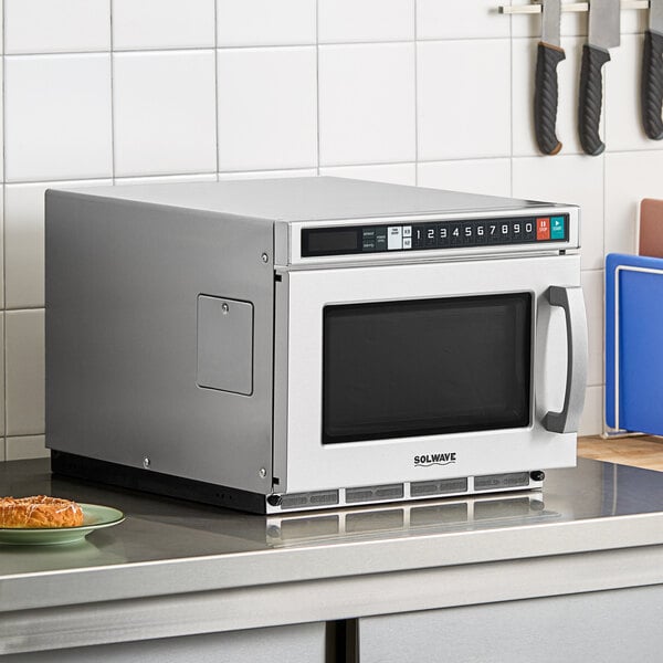Solwave Space Saver Stainless Steel Heavy-Duty Commercial Microwave ...