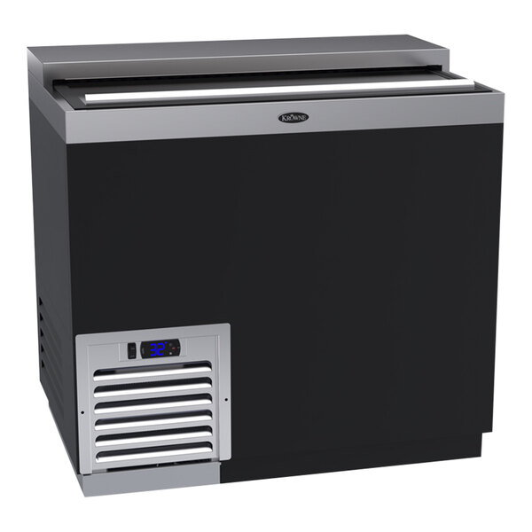 Krowne BC36-BG 36" Black Horizontal Bottle Cooler with Slide Top