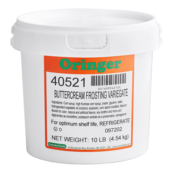 Oringer Buttercream Frosting Variegate 11 lb. - 2/Case