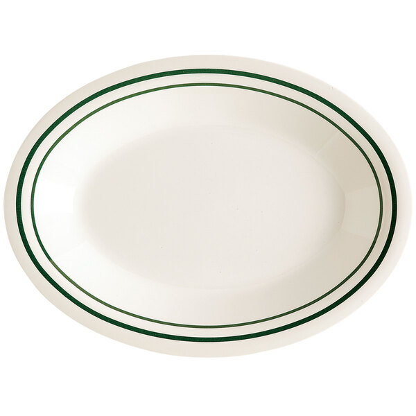 GET OP-220-EM Emerald 12" Oval Deep Platter - 24/Case