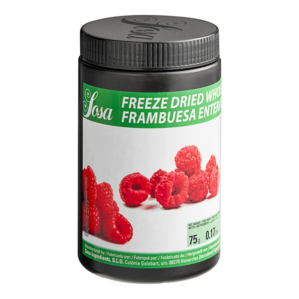Sosa Freeze-Dried Whole Raspberries 2.6 oz. - 6/Case