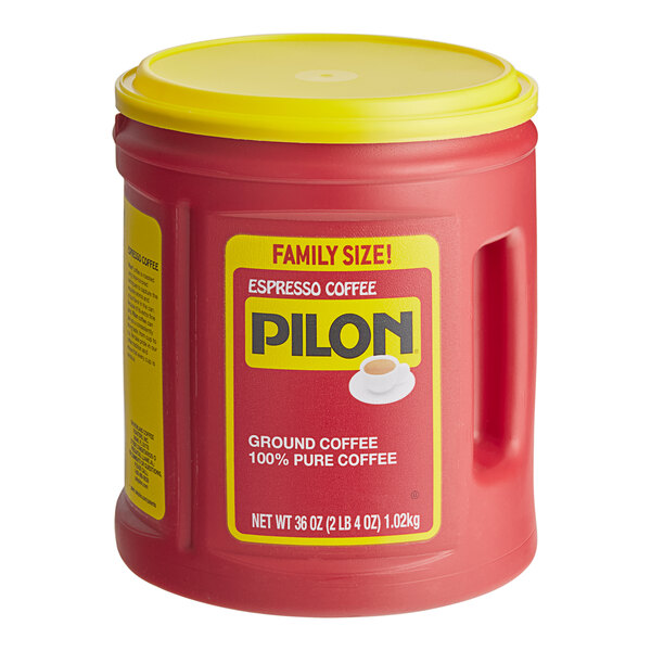 Pilon Espresso Ground Coffee Can 36 oz. - 6/Case