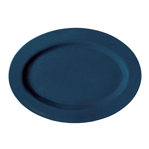 GET M-4020-TB Texas Blue 14" Oval Platter - 12/Case