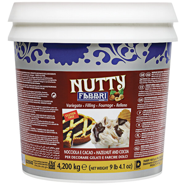 Fabbri Nutty 4.2 kg Hazelnut & Cocoa Variegate / Marbling - 3/Case
