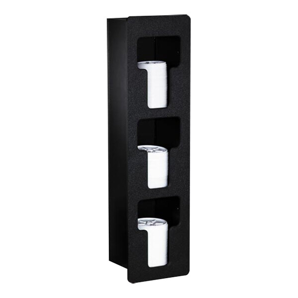 Dispense-Rite Black Polystyrene 3-Section Built-In Vertical Lid ...