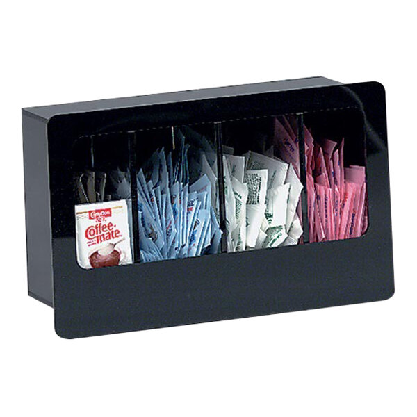 Dispense-Rite Black Acrylic 4-Section Built-In Flush-Mount Condiment ...