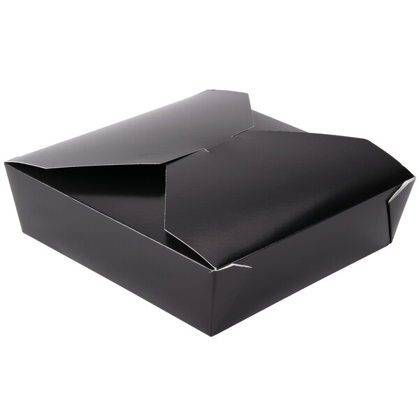 Fold-Pak 05BPBLACKM Bio-Pak Black Microwavable Paper #5 Take-Out ...