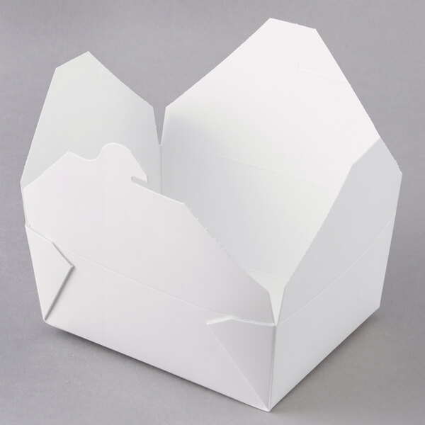 Fold-Pak 08BPWHITEM Bio-Pak 6" x 5" x 2" White Microwavable Paper #8 ...