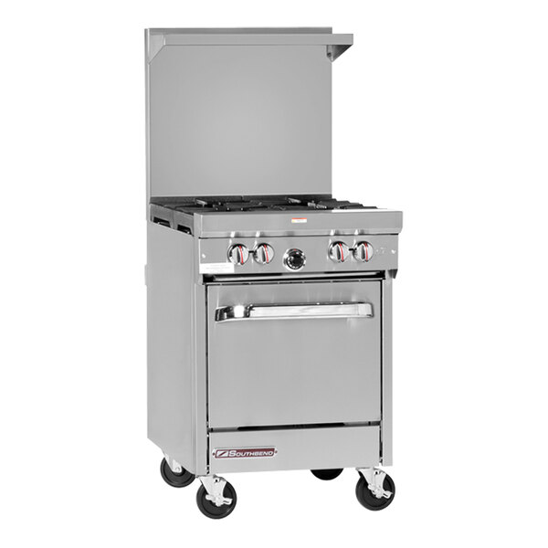 Southbend S24E S-Series 24" Natural Gas 4-Burner Range with Space-Saver ...