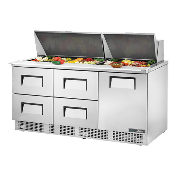 True TFP-72-30M-D-4-HC 72 1/8" Mega Top Refrigerated Sandwich Prep ...