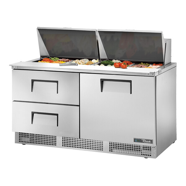 True TFP-64-24M-D-2-HC 64 1/8" Mega Top Refrigerated Sandwich Prep ...