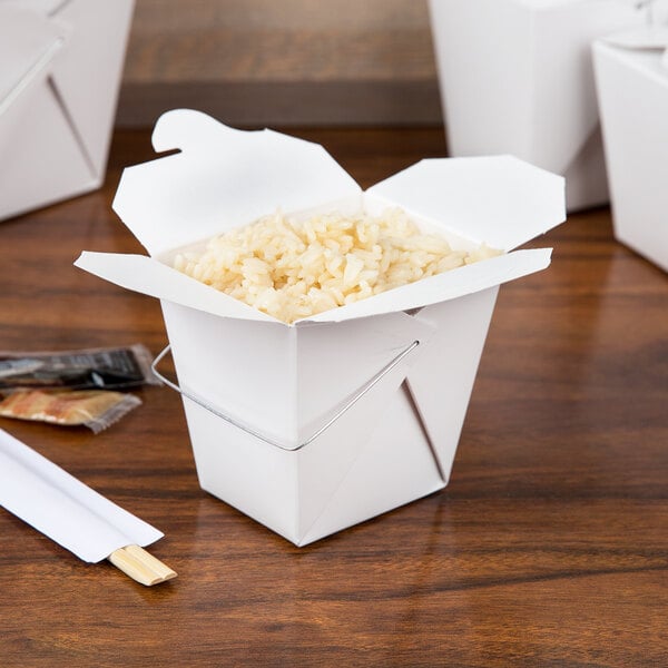 Fold-Pak 16WHWHITEM 16 oz. White Chinese / Asian Paper Take-Out ...