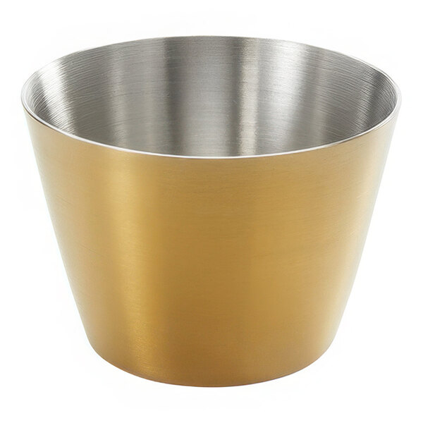 American Metalcraft 2.5 oz. Round Satin Gold Stainless Steel Sauce Cup ...