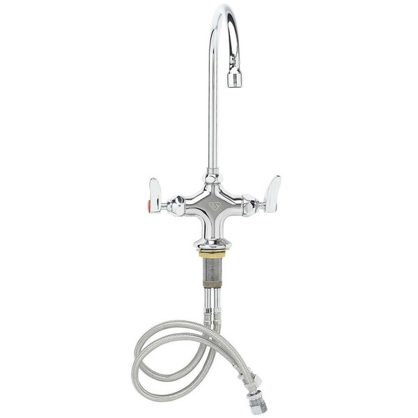 T&S B-0301-01 Deck Mounted Single Hole Pantry Faucet with Flex Inlets ...