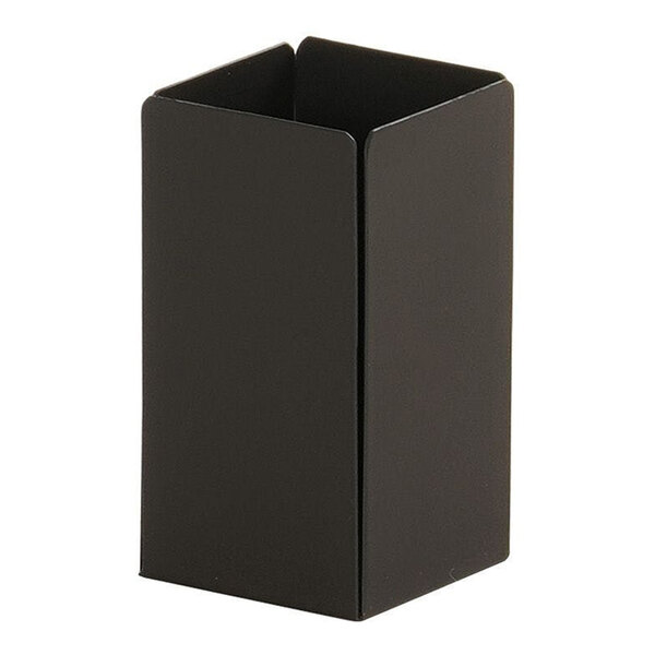 Cal-Mil Onyx 2 1/4" x 2 1/4" x 4" Black Square Metal Modular Condiment ...
