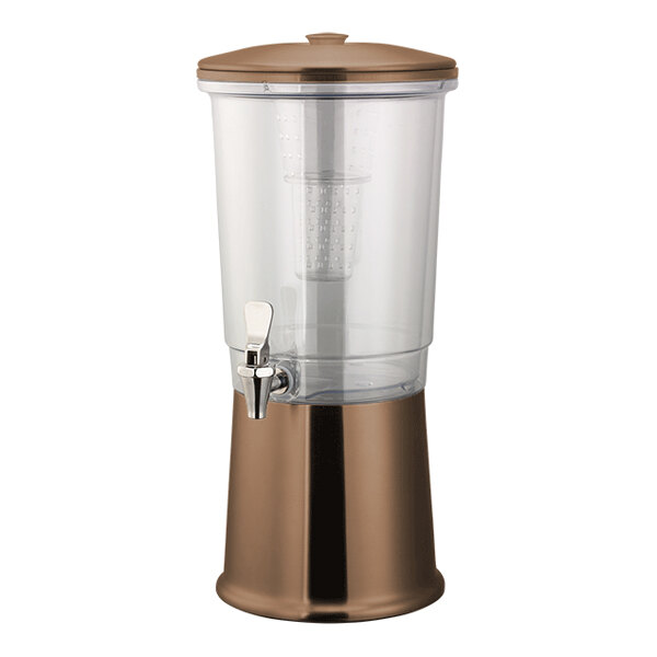 Service Ideas Elite 3 Gallon Round Metallic Rose Gold Stainless Steel ...