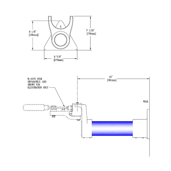 T&S B-0477 15" Wall Support for Knee Action Valve