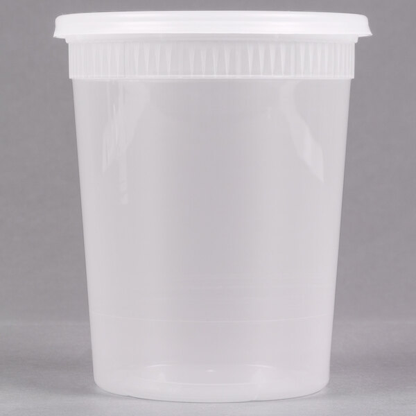 Pactiv/Newspring YSD2532 32 oz. Translucent Round Deli Container Combo ...