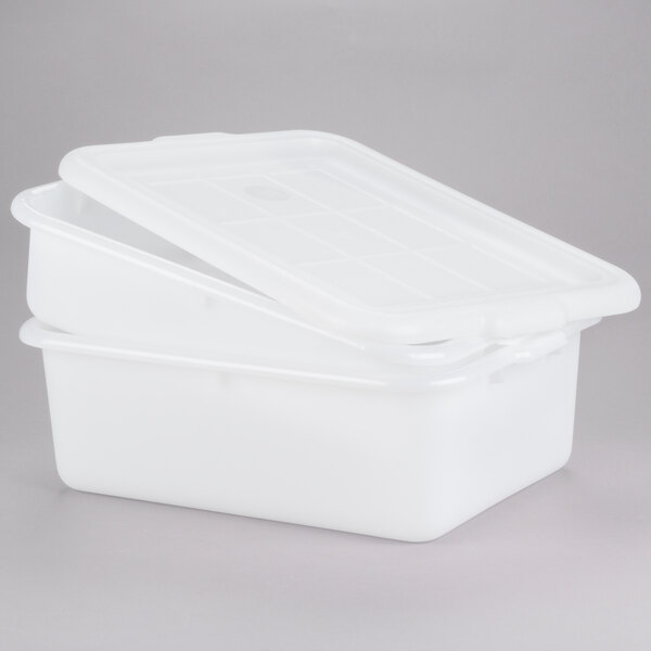 Tablecraft DBF57 White 21 1/4" x 15 3/4" x 5" Perforated Plastic ...