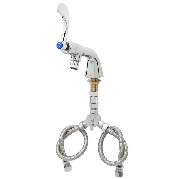 T&S B-0807-01 Deck Mounted Single Temperature Metering Faucet with Flex ...
