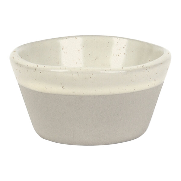 Front of the House Mezze® 3 oz. Sesame Two-Tone Round Porcelain Ramekin ...