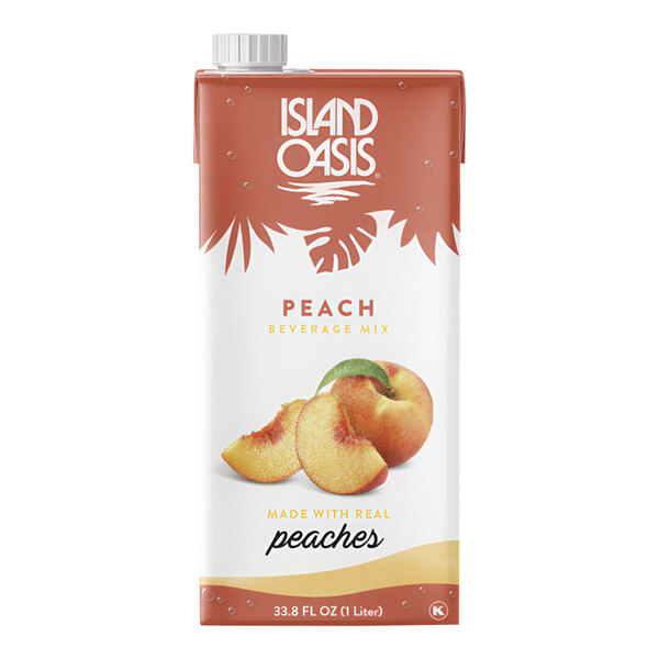Island Oasis Peach Beverage Mix 1 Liter - 12/Case