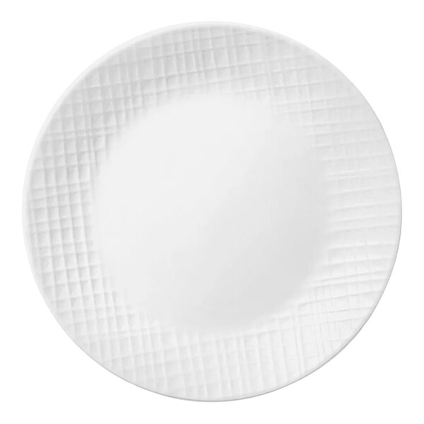 Corelle Essentials Woven 8 1/2" Round Glass Bright White Embossed Coupe ...