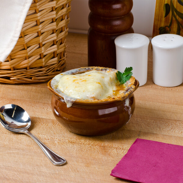 Brown French Onion Soup Crock Bowl (12 oz) - 24/Case