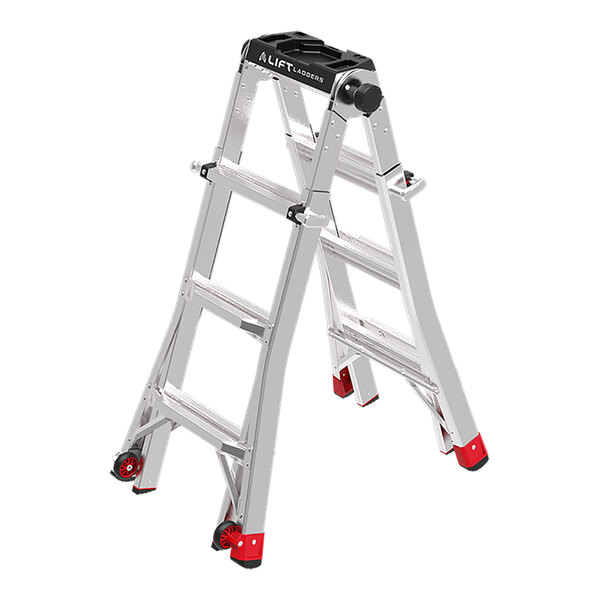 Lift Ladders Aluminum 3-Step Multi-Position Step Ladder LLPXT-15-COM