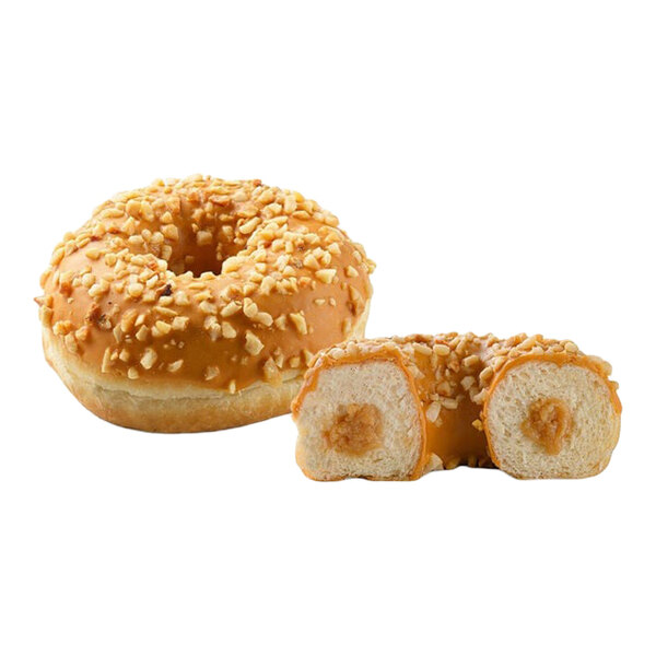 Schulstad Caramel Filled Donut Ring 2.6 oz. - 36/Case