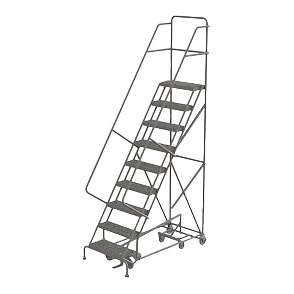Tri-Arc 9-Step All-Direction 50-Degree Slope Rolling Safety Ladder with ...