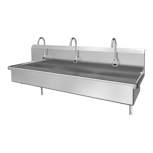 Sani-Lav 56WBL-0.5 60" x 20" Wall-Mount Multi-Station Hands-Free Sink ...