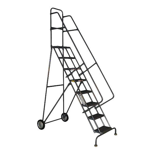 Tri-Arc 8-Step All-Terrain Rolling Safety Ladder with Serrated Tread ...