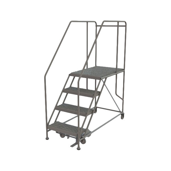 Tri-Arc 24" x 35" 4-Step Steel Mobile Work Platform with Handrails ...