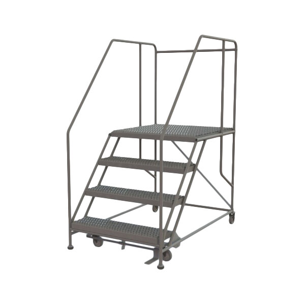 Tri-Arc 36" x 35" 4-Step Steel Mobile Work Platform with Handrails ...