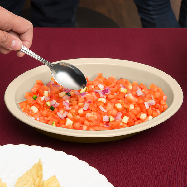 GET DN-332-T 32 oz. SuperMel Tan Oval Rimmed Bowl