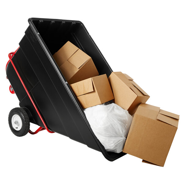 Rubbermaid FG102641BLA Black 1.5 Cubic Yard Towable Trainable Tilt ...