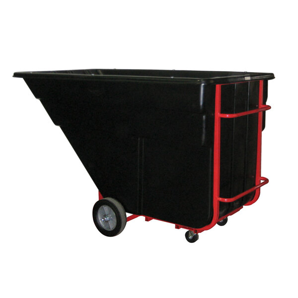 Rubbermaid FG102500BLA Black 1.5 Cubic Yard Tilt Truck / Trash Cart ...