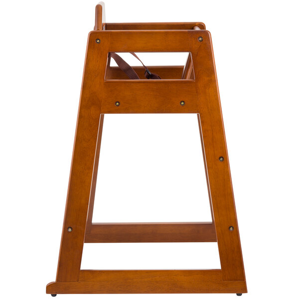 Tablecraft 6666063 Stacking Hardwood High Chair with Walnut Finish ...