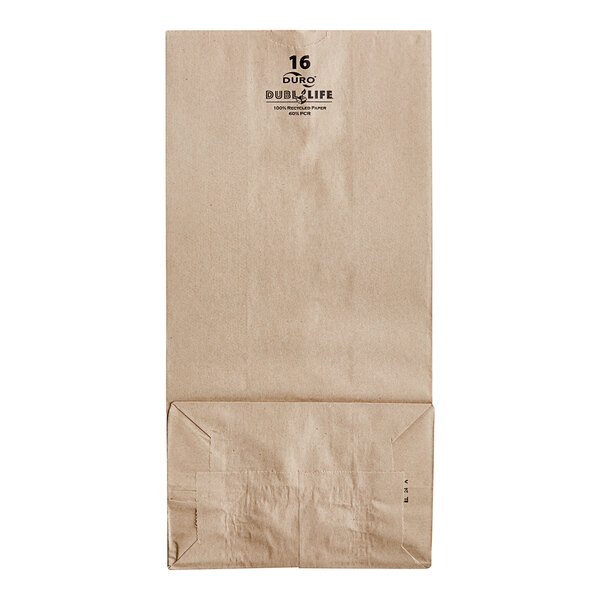 Duro 16 lb. Brown Paper Bag - 500/Bundle