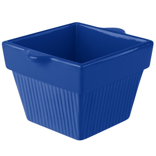 Tablecraft CW1460CBL 1.5 Qt. Cobalt Blue Cast Aluminum Square Condiment ...
