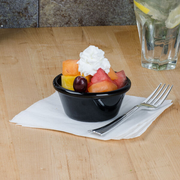 Carlisle 4312603 Black 6 oz. Smooth Plastic Ramekin - 48/Case